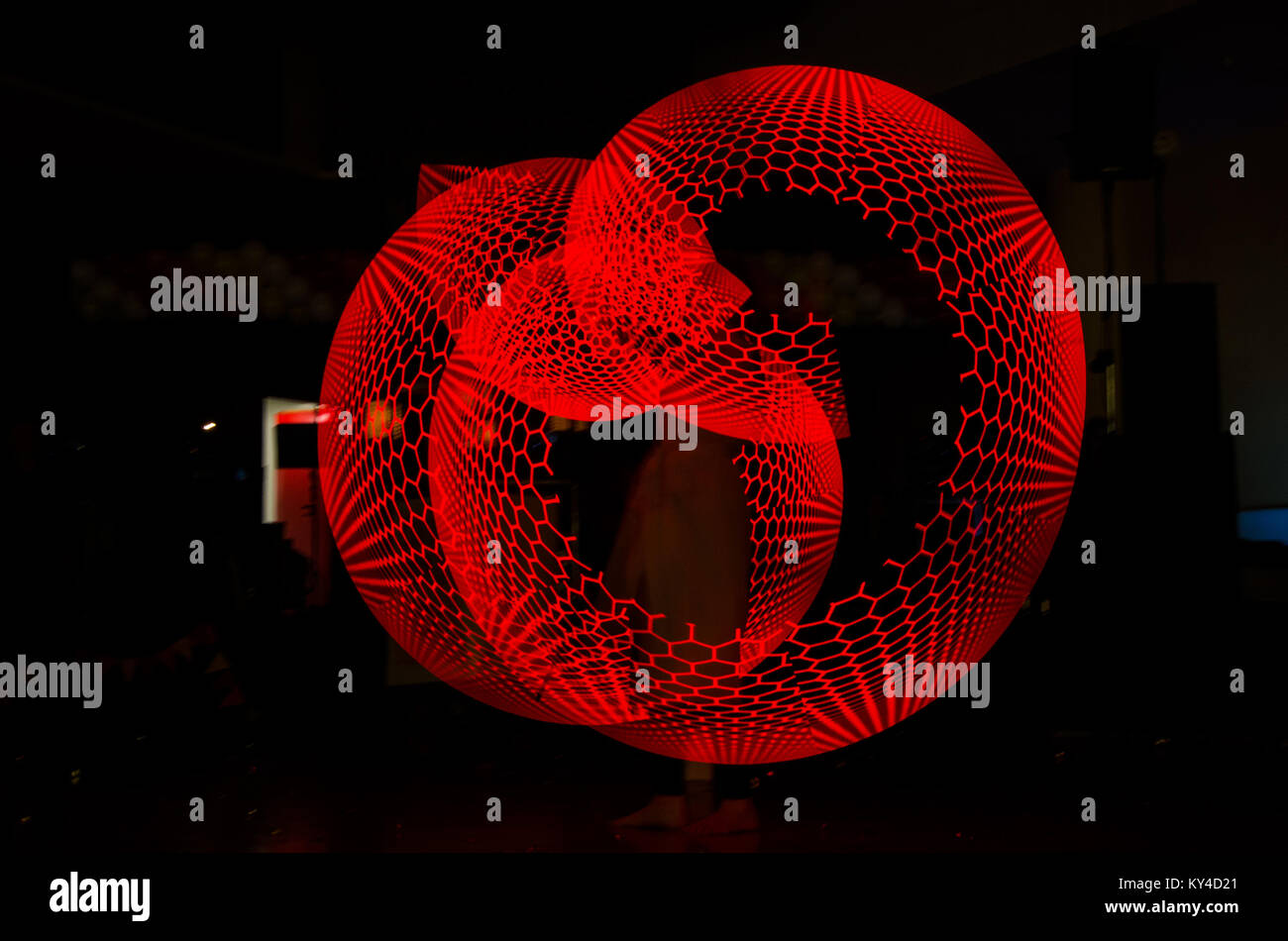 Red light show with lasers at different events Stock Photo - Alamy