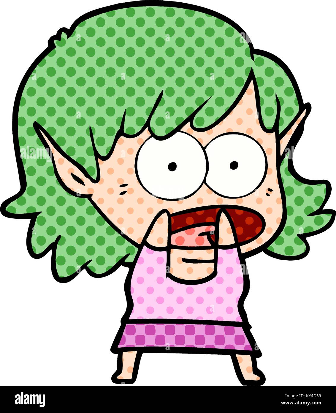 cartoon shocked elf girl Stock Vector Image & Art - Alamy