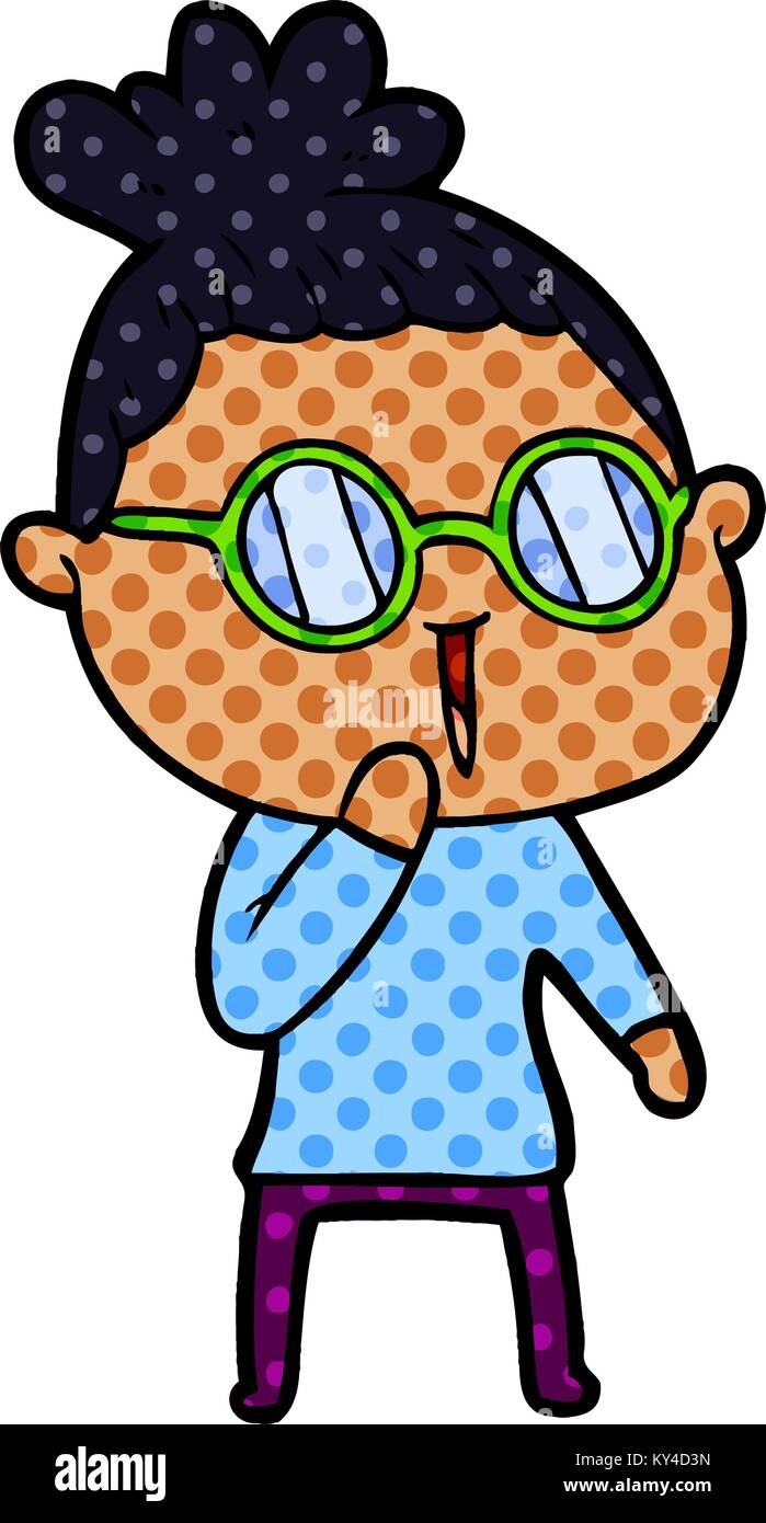 cartoon woman wearing spectacles Stock Vector Image & Art - Alamy