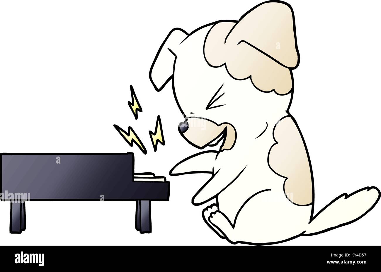 cartoon dog rocking out on piano Stock Vector Image & Art - Alamy