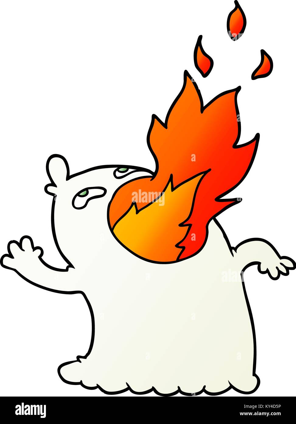 cartoon fire breathing ghost Stock Vector Image & Art - Alamy