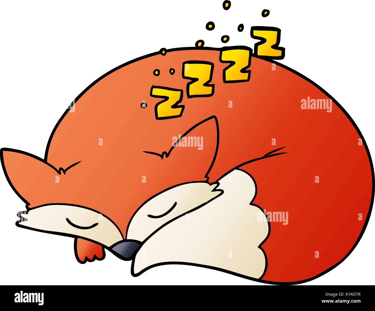 cartoon sleeping fox Stock Vector Image & Art - Alamy