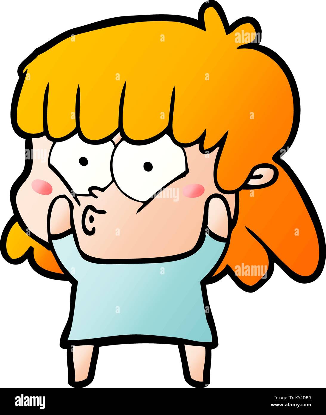 cartoon surprised girl Stock Vector Image & Art - Alamy