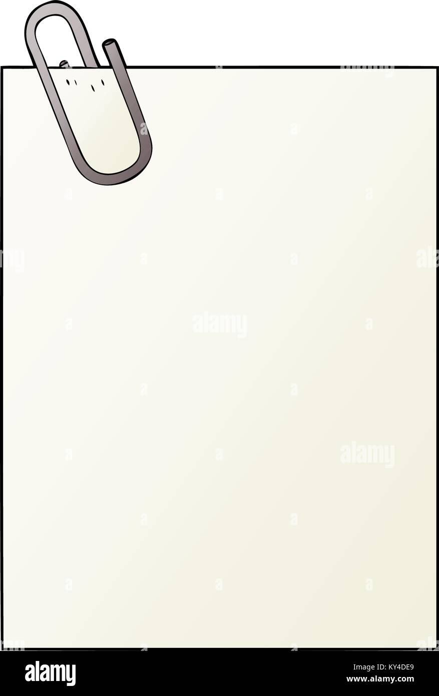 cartoon paper with paperclip Stock Vector Image & Art - Alamy