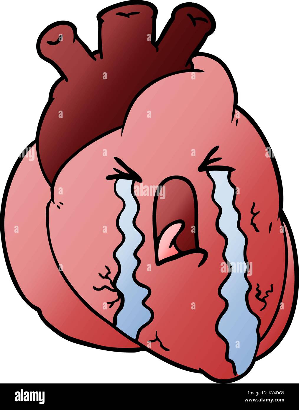 cartoon heart crying Stock Vector Image & Art - Alamy