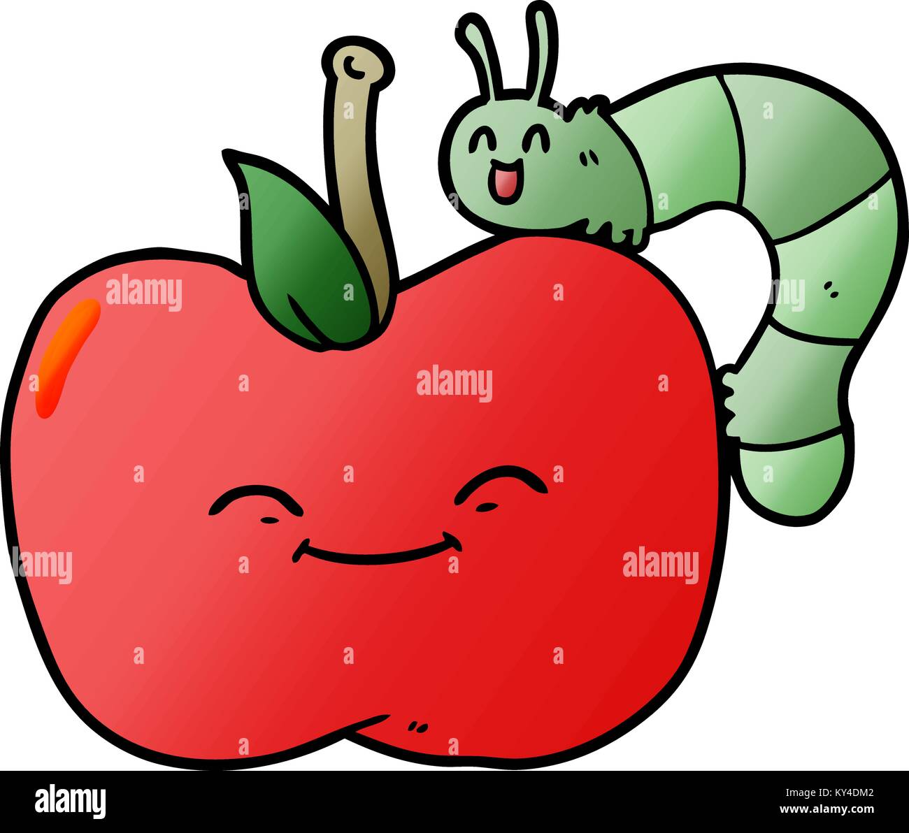 cartoon apple and bug Stock Vector Image & Art - Alamy