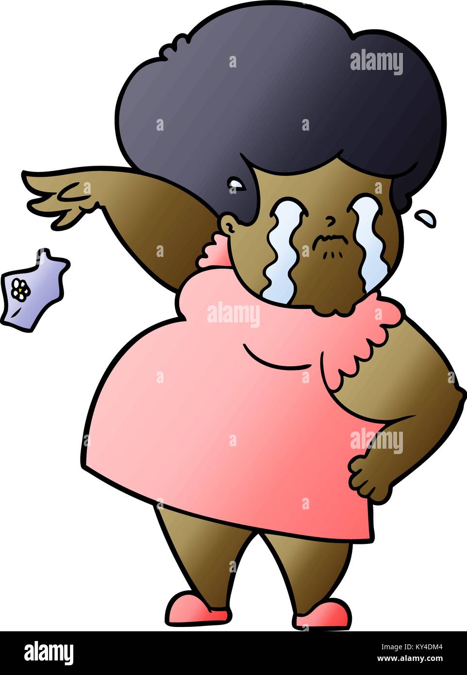 cartoon crying woman dropping handkerchief Stock Vector Image & Art - Alamy