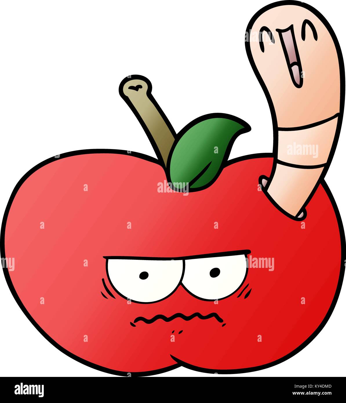 cartoon worm eating an angry apple Stock Vector Image & Art - Alamy