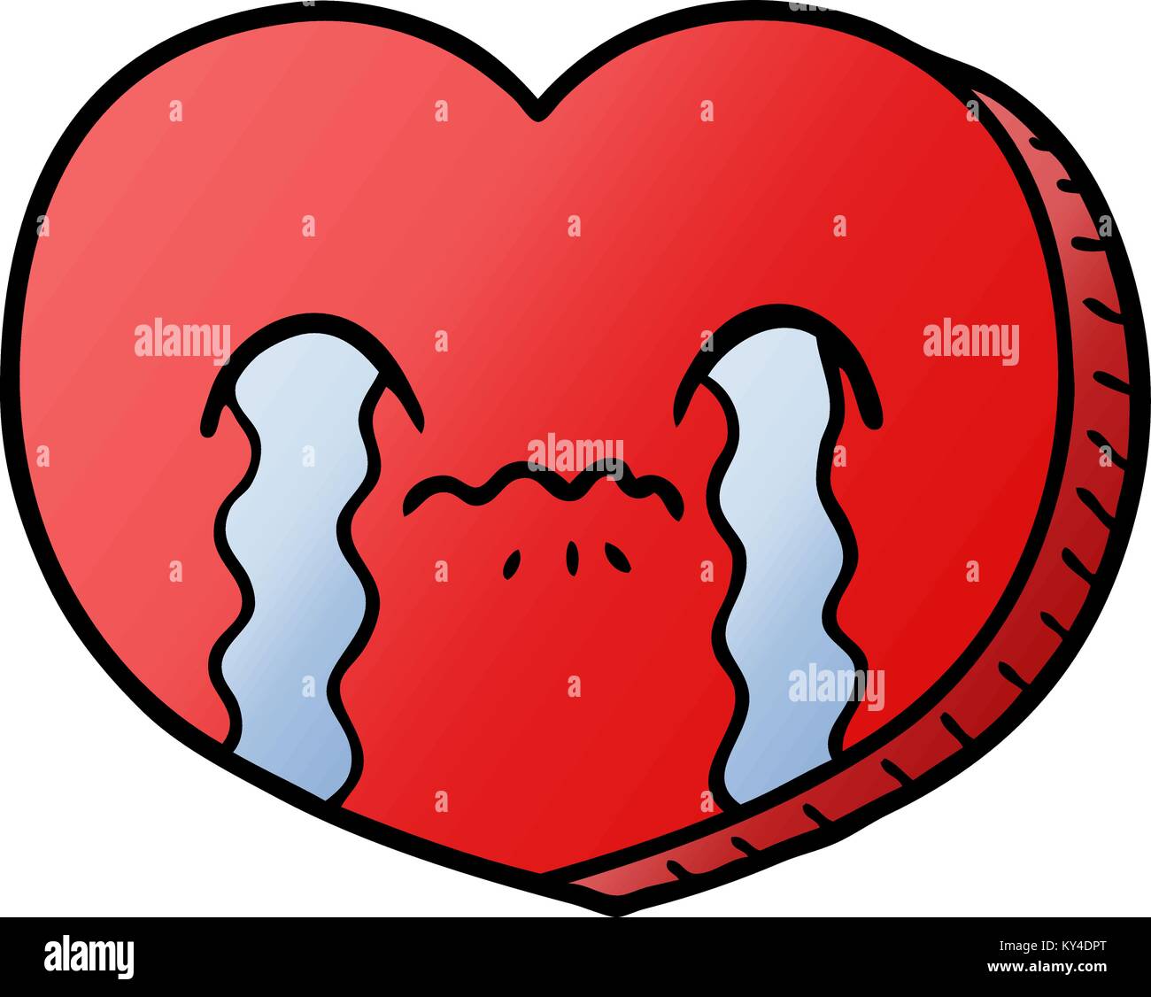 cartoon crying love heart Stock Vector Image & Art - Alamy