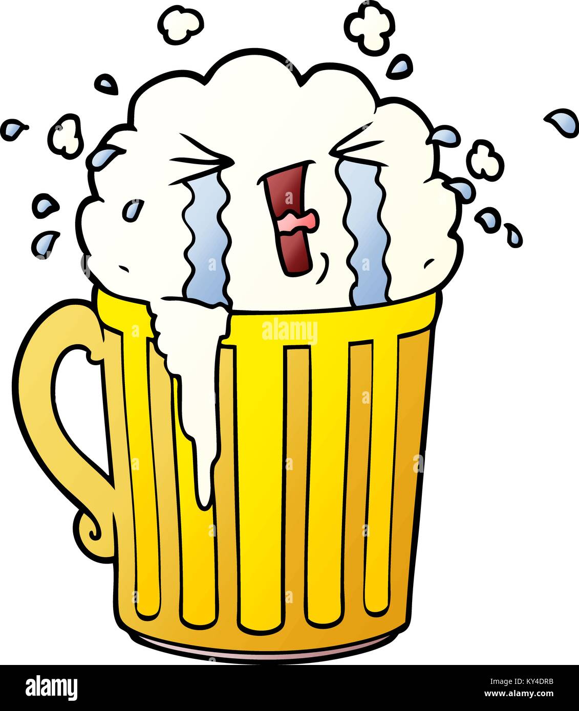 cartoon mug of beer crying Stock Vector Image & Art - Alamy