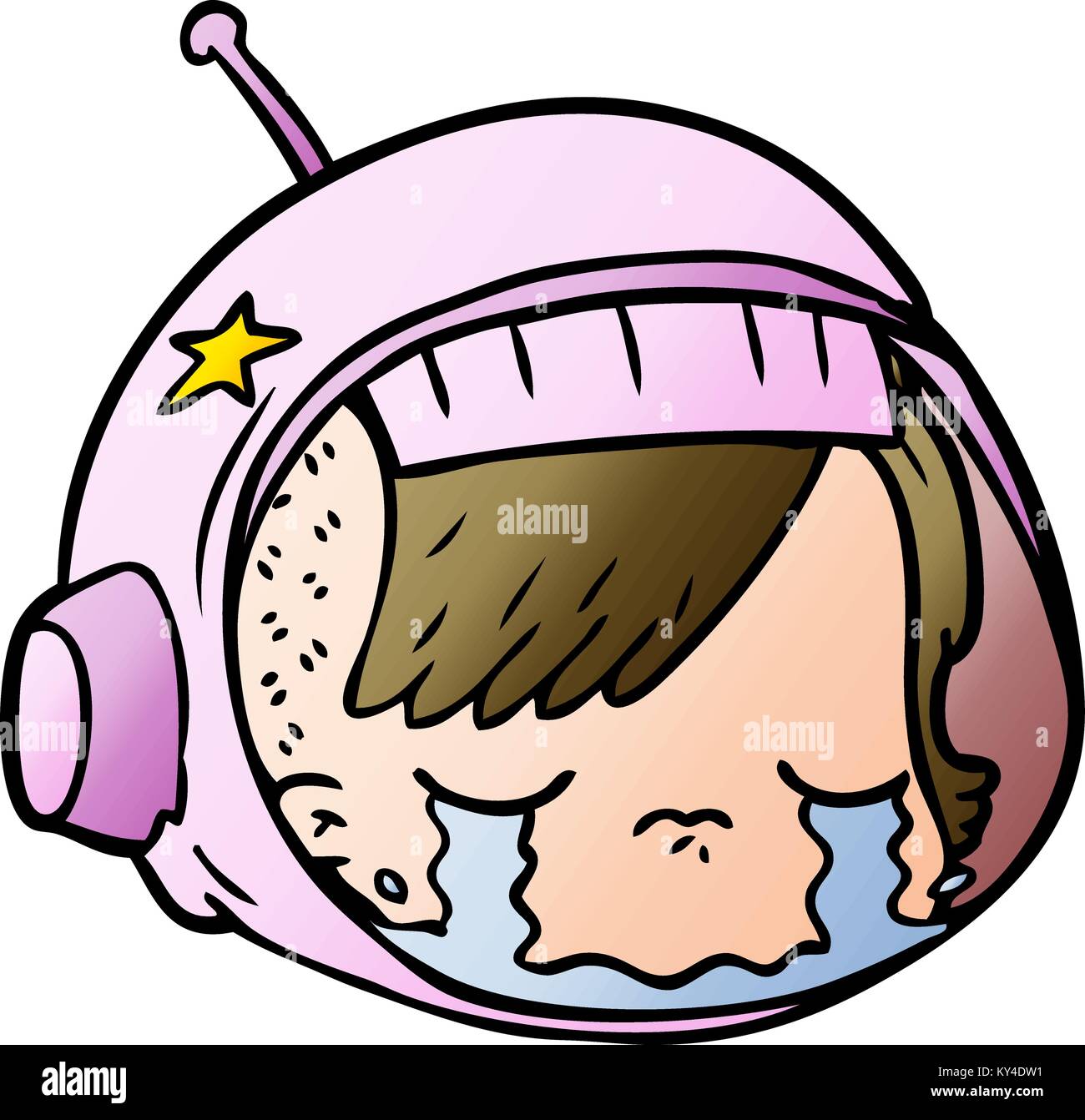 cartoon astronaut face crying Stock Vector Image & Art - Alamy