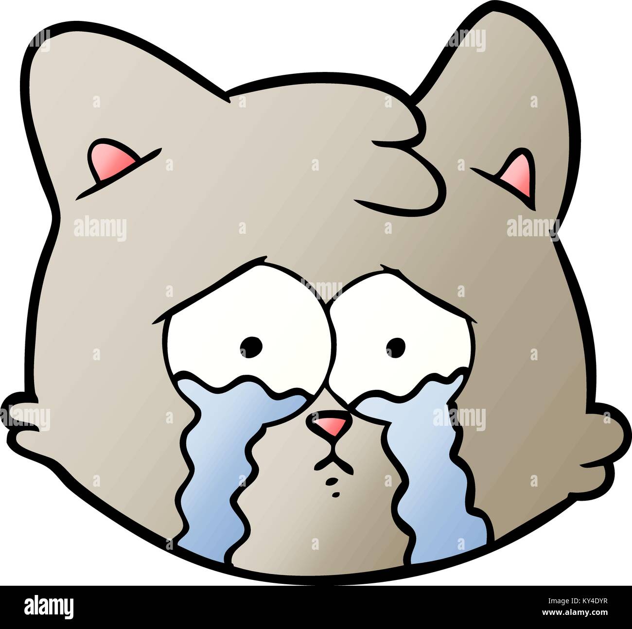 crying cartoon cat face Stock Vector Image & Art - Alamy