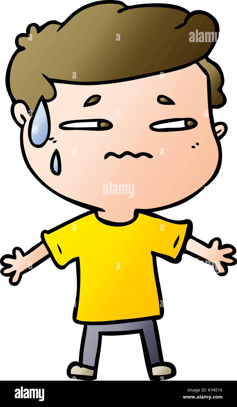 cartoon anxious man Stock Vector Image & Art - Alamy