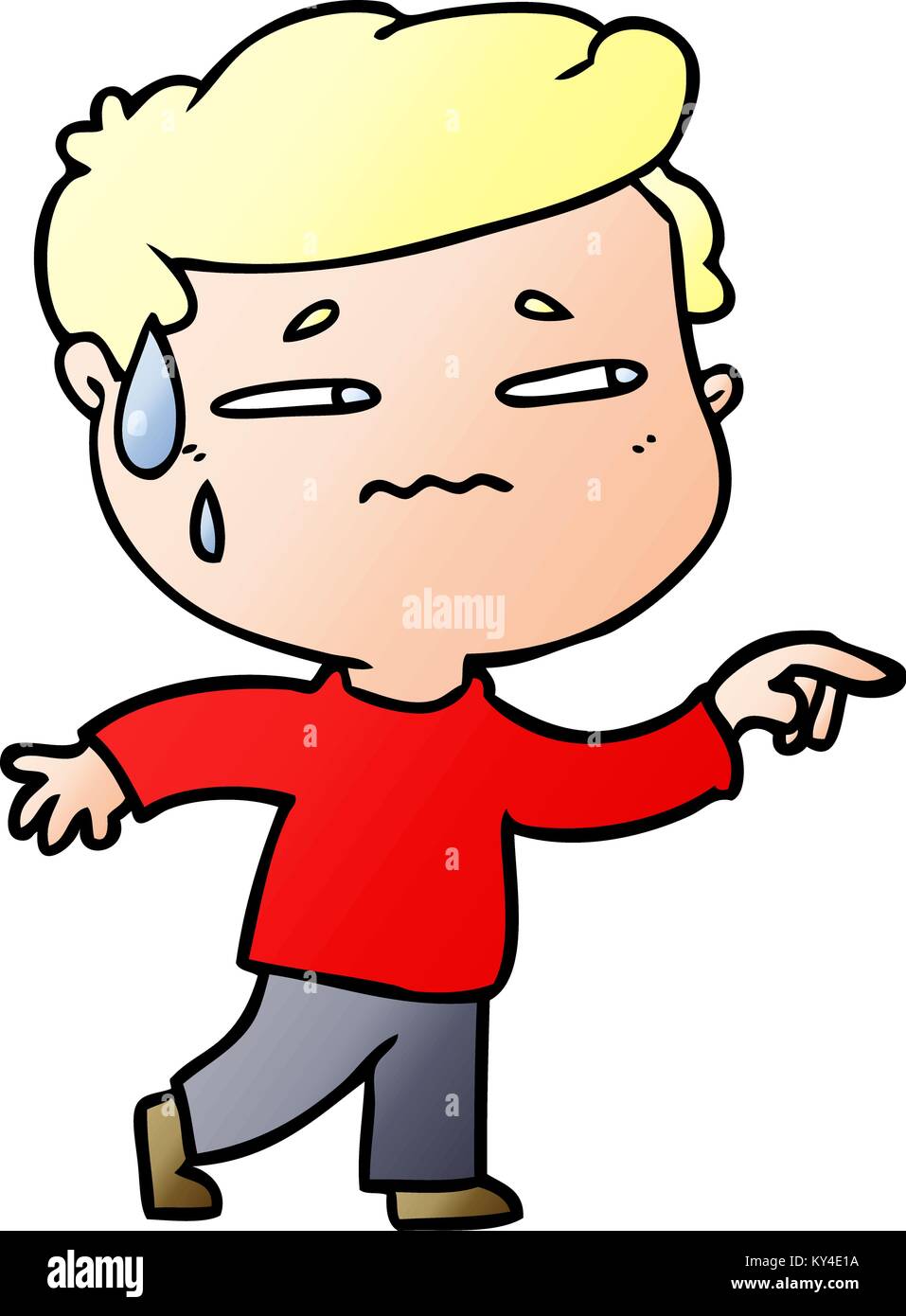 cartoon anxious man pointing Stock Vector Image & Art - Alamy