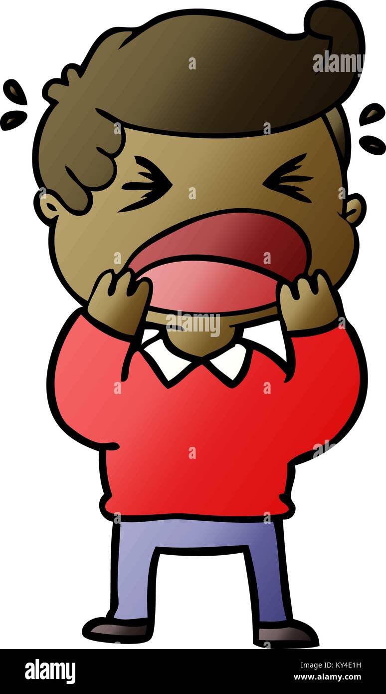 cartoon shouting man Stock Vector Image & Art - Alamy