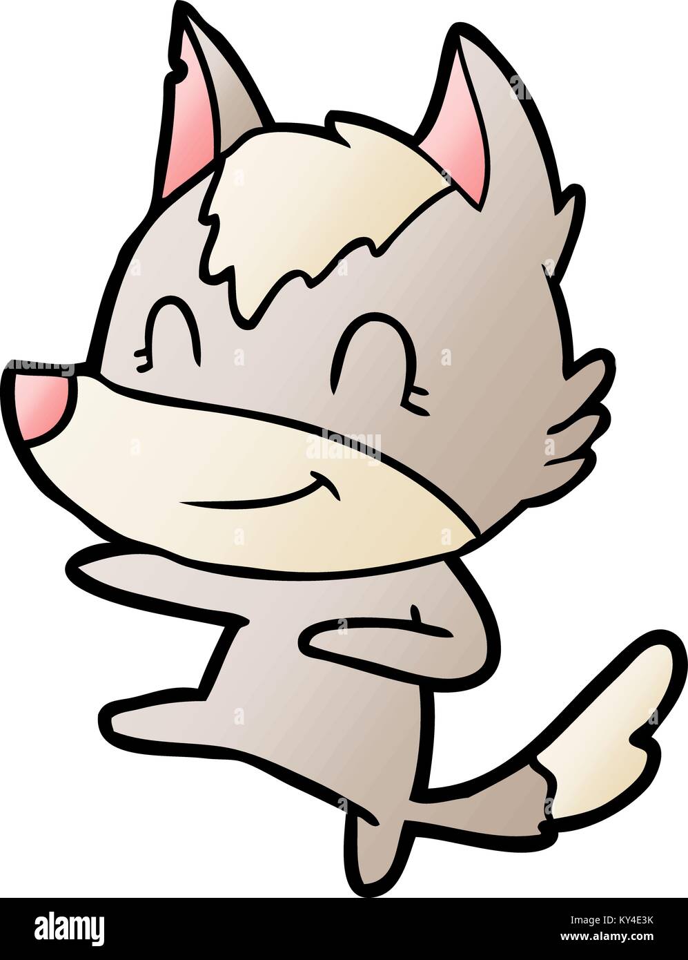 friendly cartoon wolf Stock Vector Image & Art - Alamy