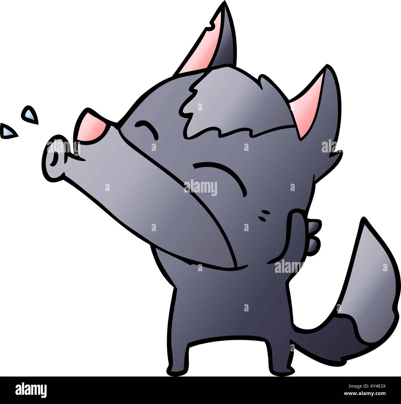 howling wolf cartoon Stock Vector Image & Art - Alamy