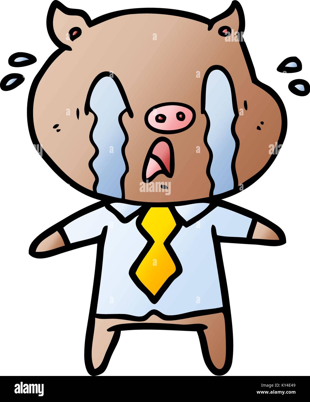 crying pig cartoon wearing human clothes Stock Vector Image & Art - Alamy