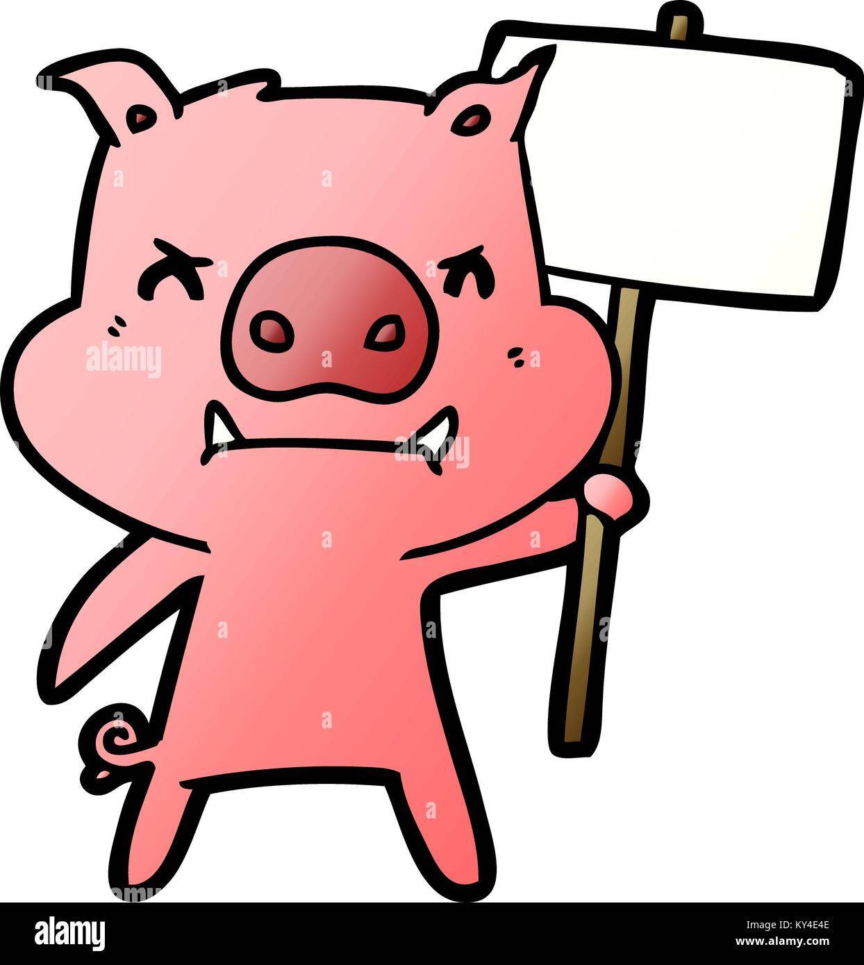 angry cartoon pig protesting Stock Vector Image & Art - Alamy