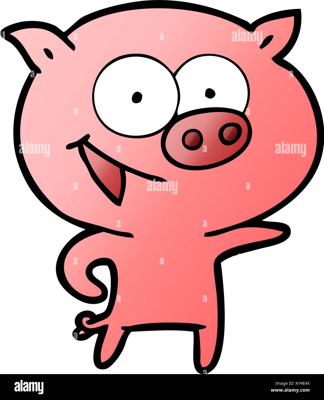 cheerful pig cartoon Stock Vector Image & Art - Alamy