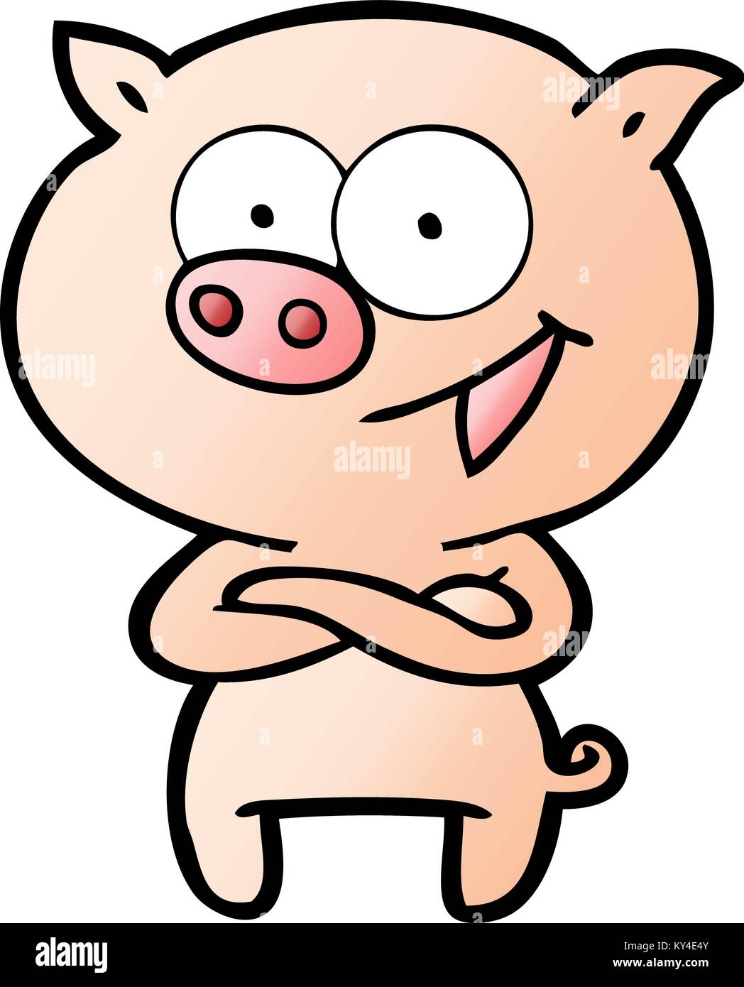 cheerful pig cartoon Stock Vector Image & Art - Alamy