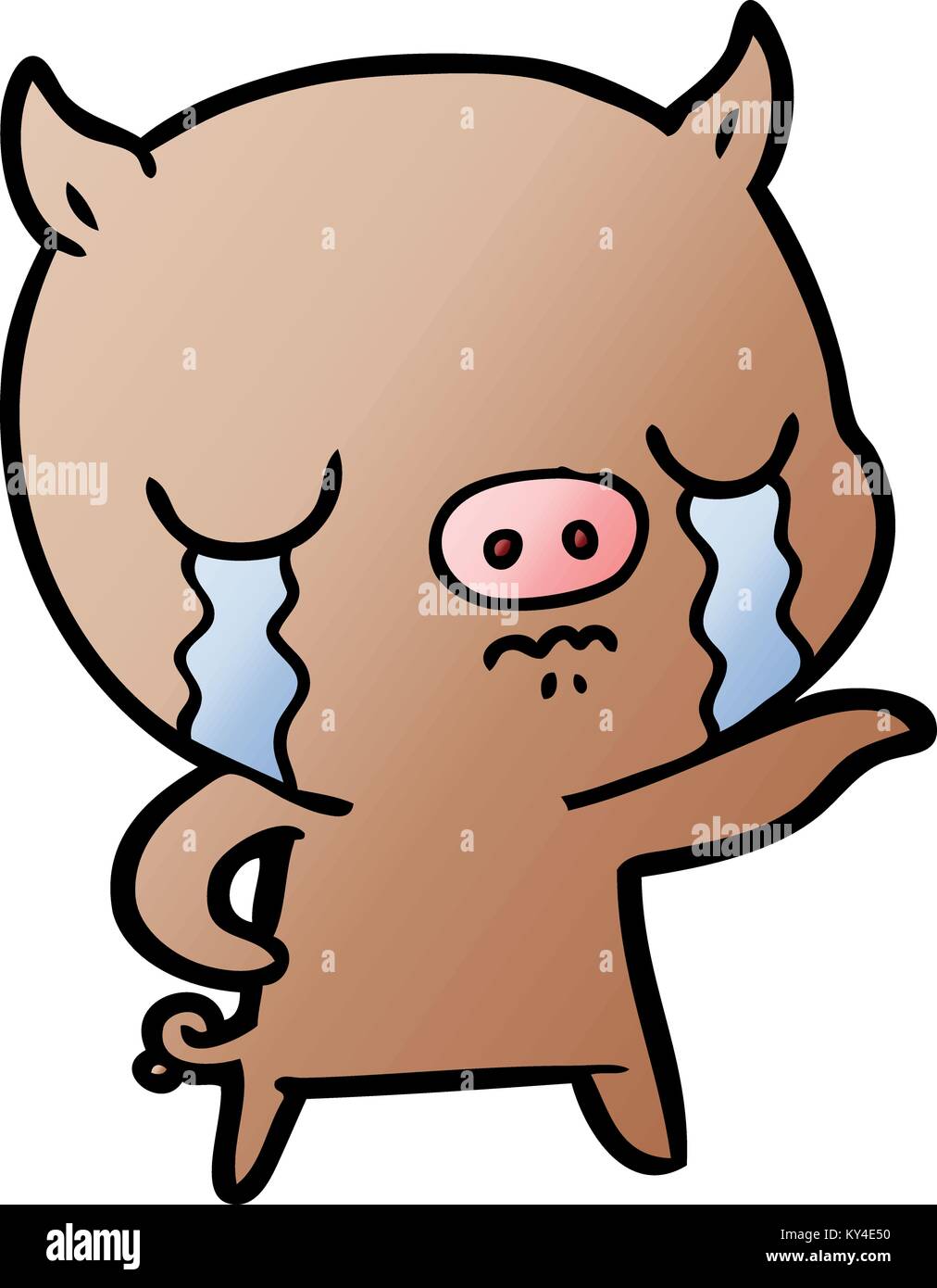 cartoon pig crying pointing Stock Vector Image & Art - Alamy