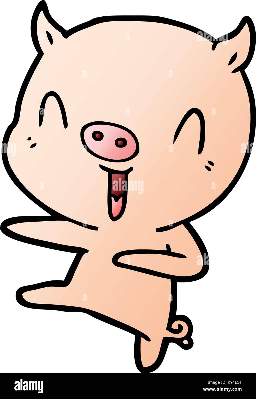 cartoon pig dancing Stock Vector Image & Art - Alamy