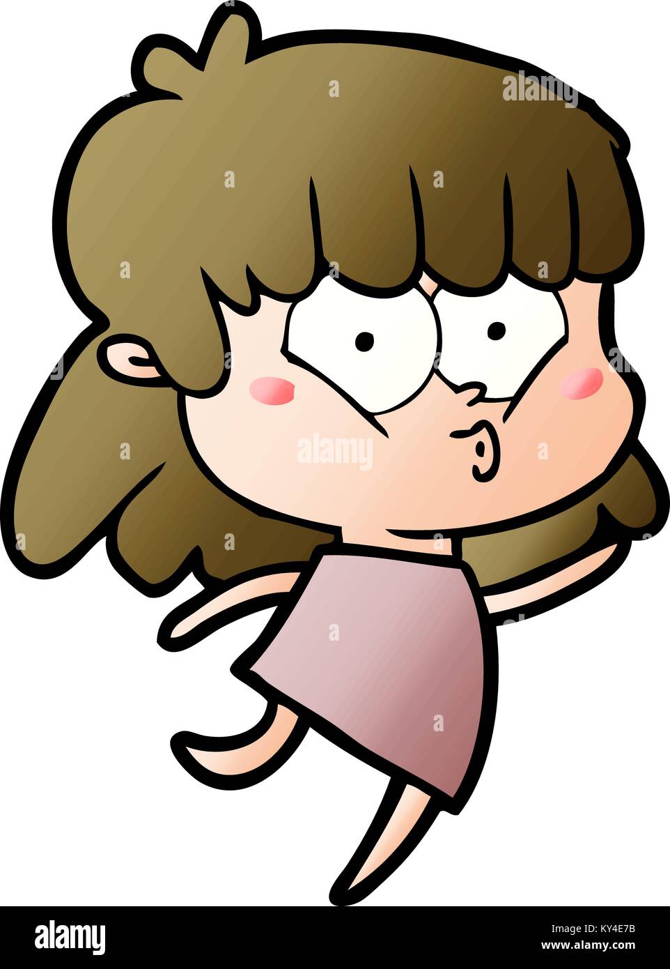 cartoon whistling girl Stock Vector Image & Art - Alamy