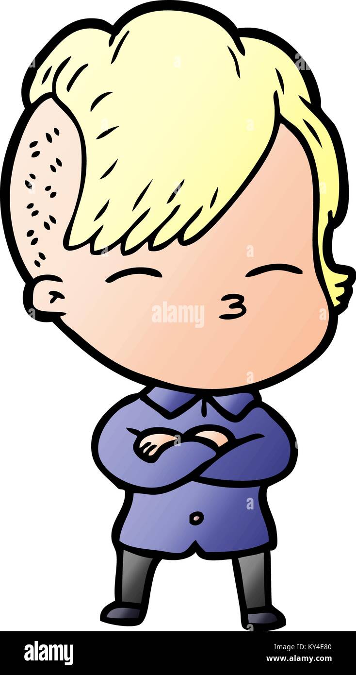cartoon squinting girl Stock Vector Image & Art - Alamy