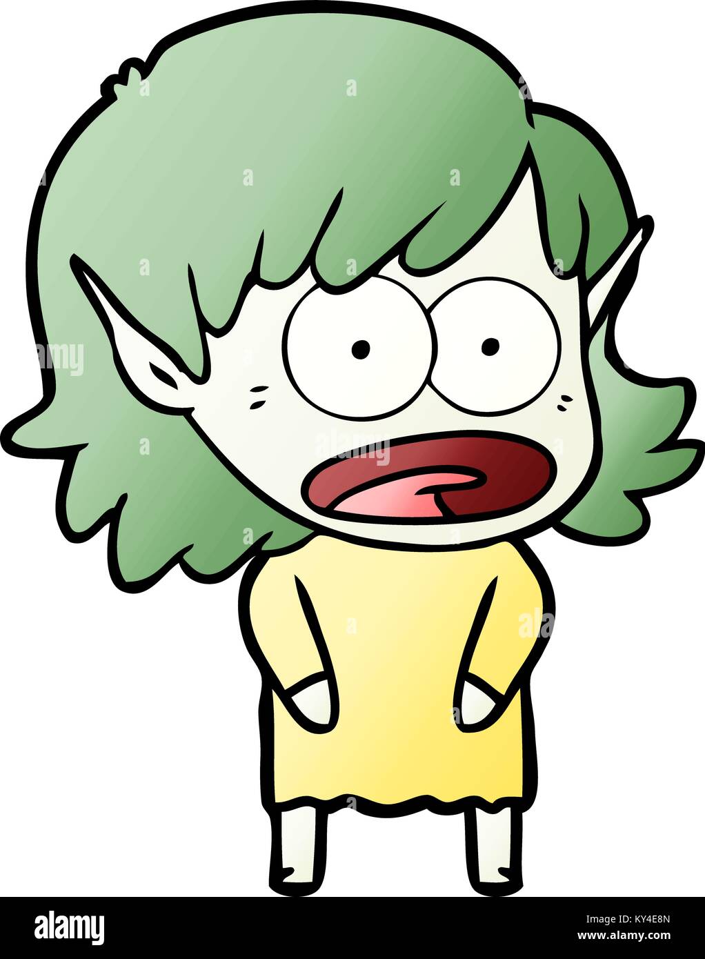 cartoon shocked elf girl Stock Vector Image & Art - Alamy