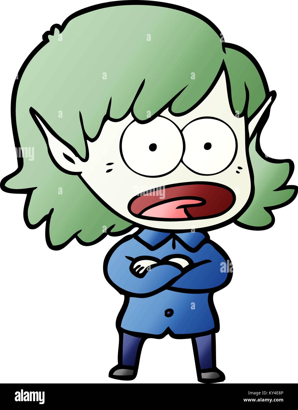 cartoon shocked elf girl Stock Vector Image & Art - Alamy