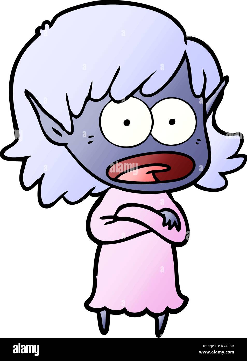 cartoon shocked elf girl Stock Vector Image & Art - Alamy