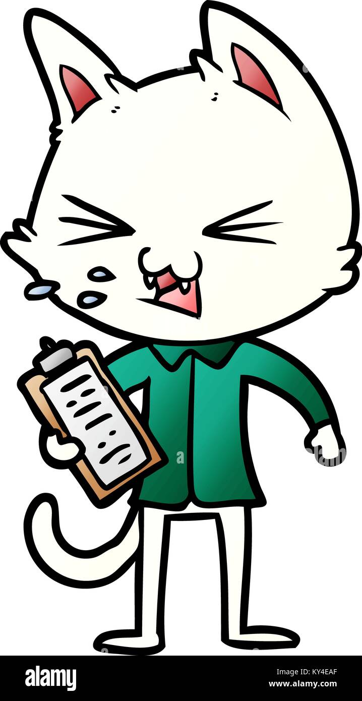 cartoon salesman cat hissing Stock Vector Image & Art - Alamy