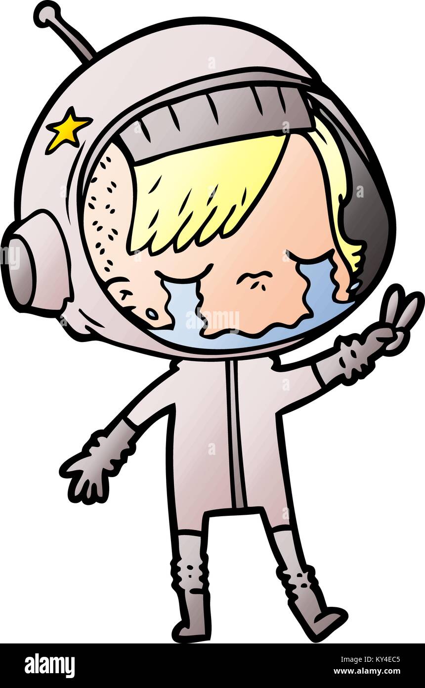 cartoon crying astronaut girl Stock Vector Image & Art - Alamy