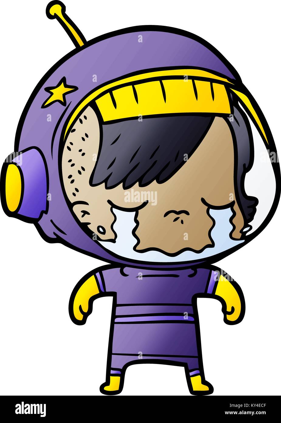 cartoon crying astronaut girl Stock Vector Image & Art - Alamy