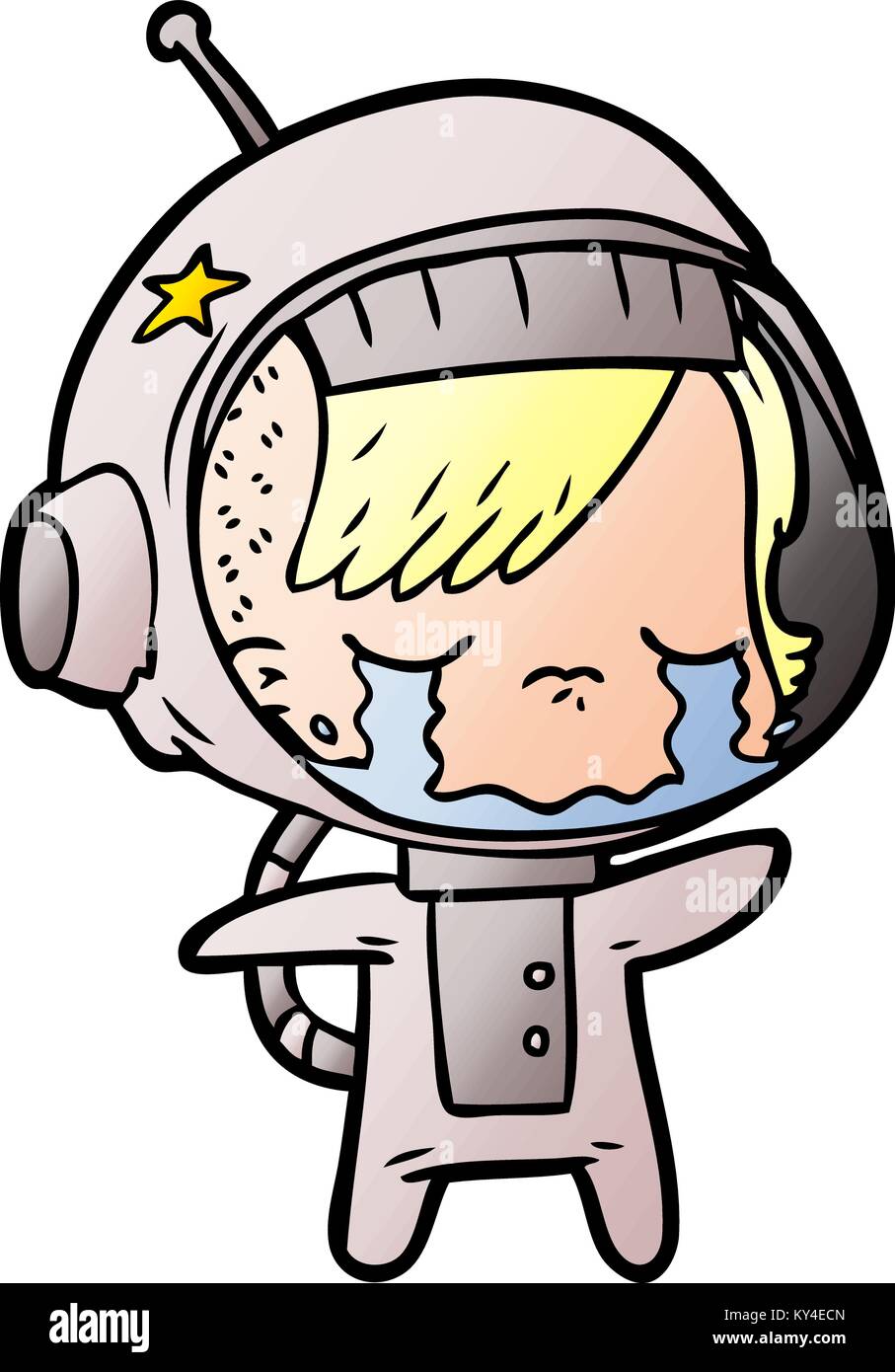 cartoon crying astronaut girl Stock Vector Image & Art - Alamy