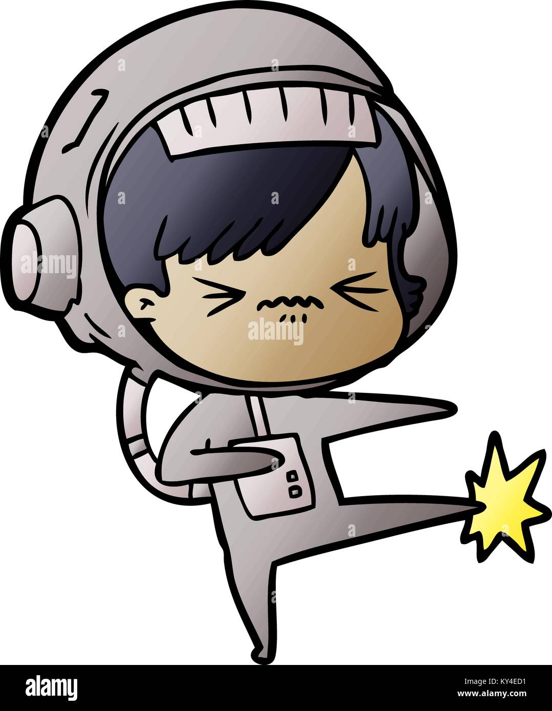 angry cartoon space girl stubbing toe Stock Vector Image & Art - Alamy