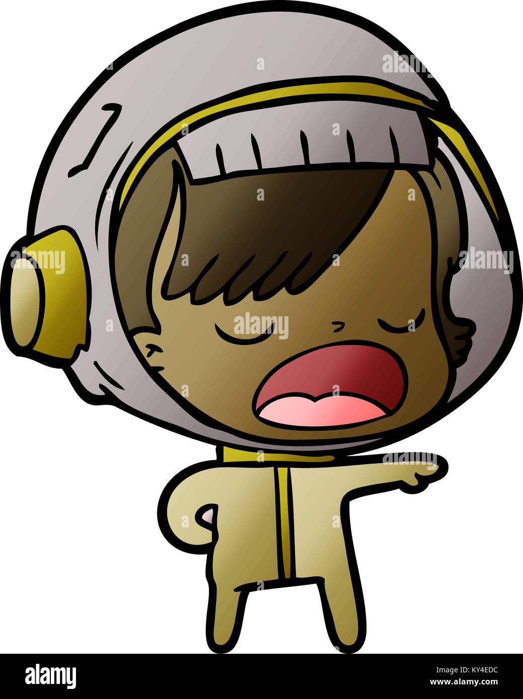 cartoon astronaut woman explaining Stock Vector Image & Art - Alamy