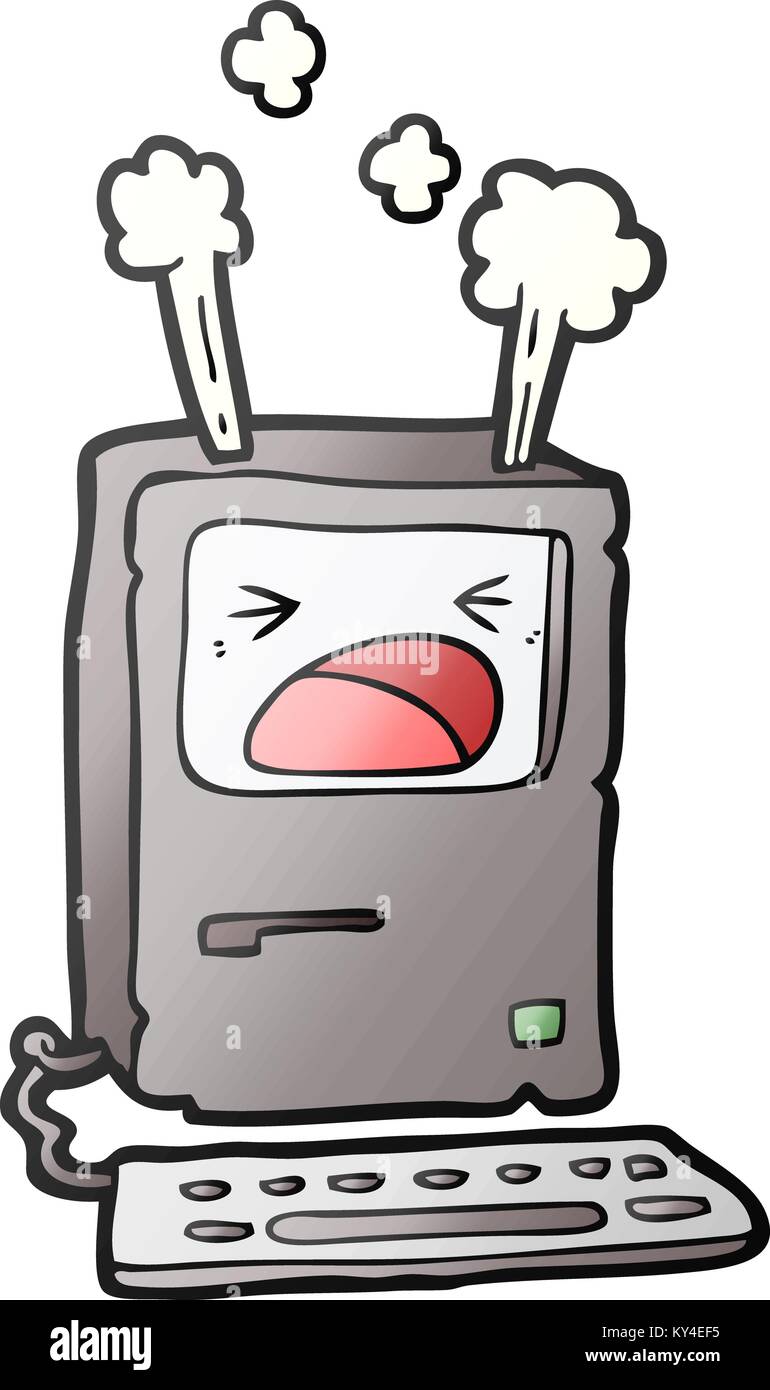 cartoon overheating computer Stock Vector Image & Art - Alamy