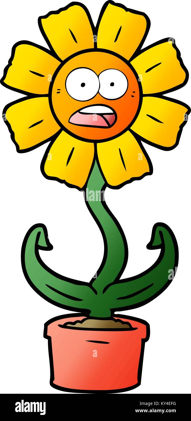 cartoon shocked flower Stock Vector Image & Art - Alamy
