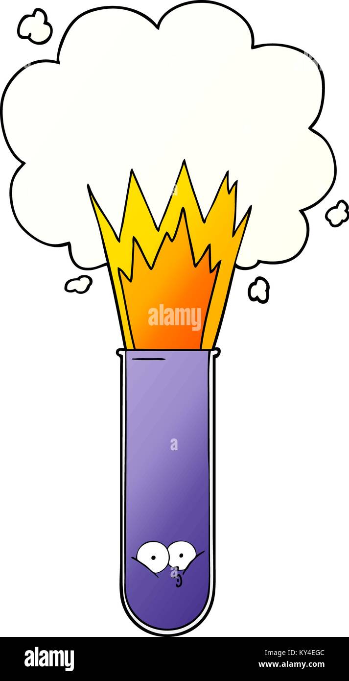 cartoon exploding chemicals in test tube Stock Vector Image & Art - Alamy