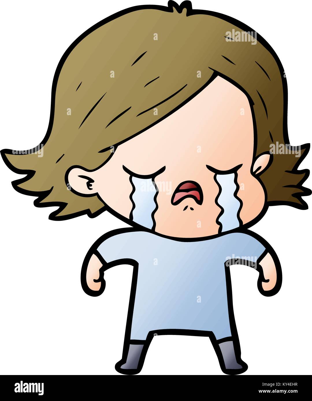 cartoon girl crying Stock Vector Image & Art - Alamy