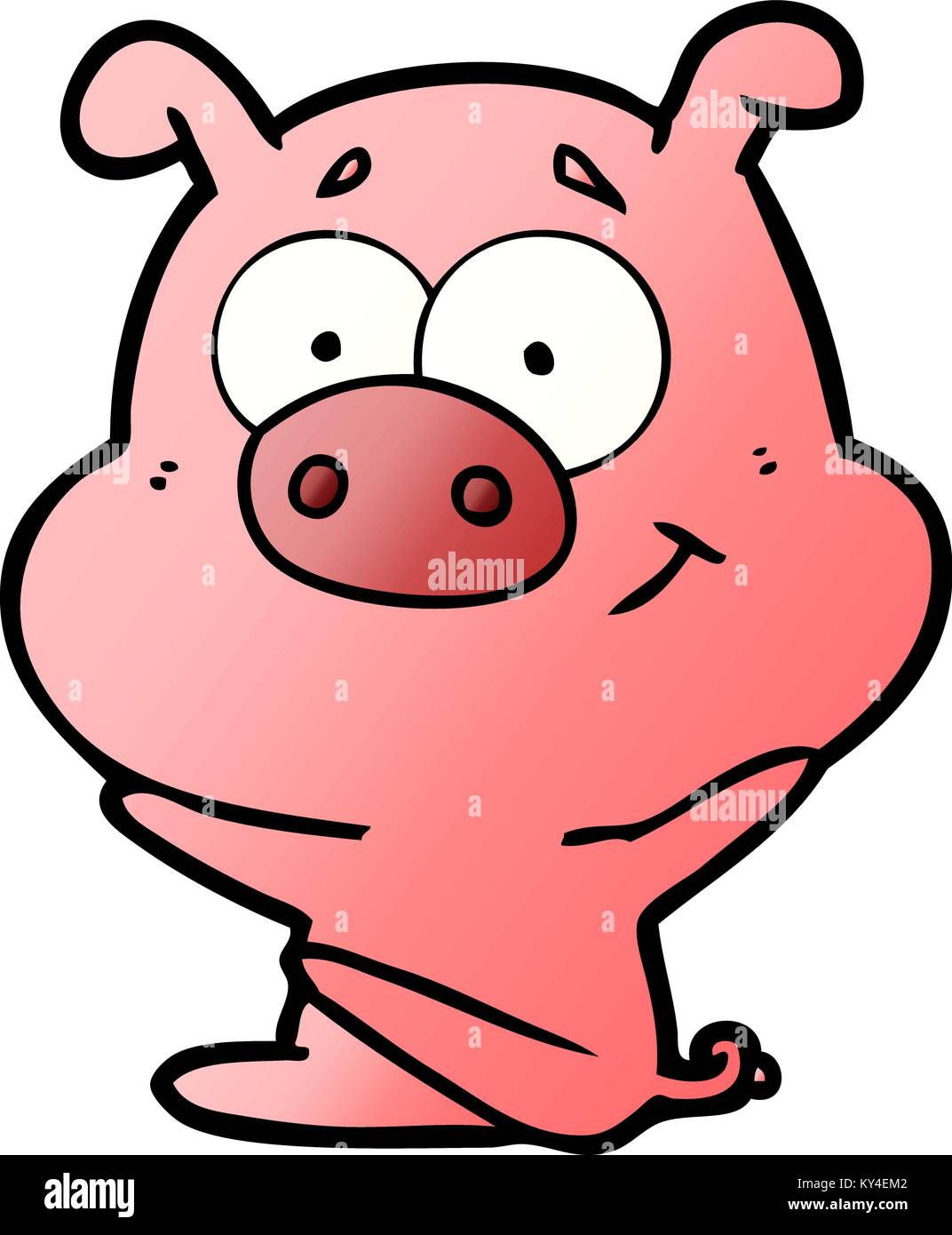happy cartoon pig Stock Vector Image & Art - Alamy