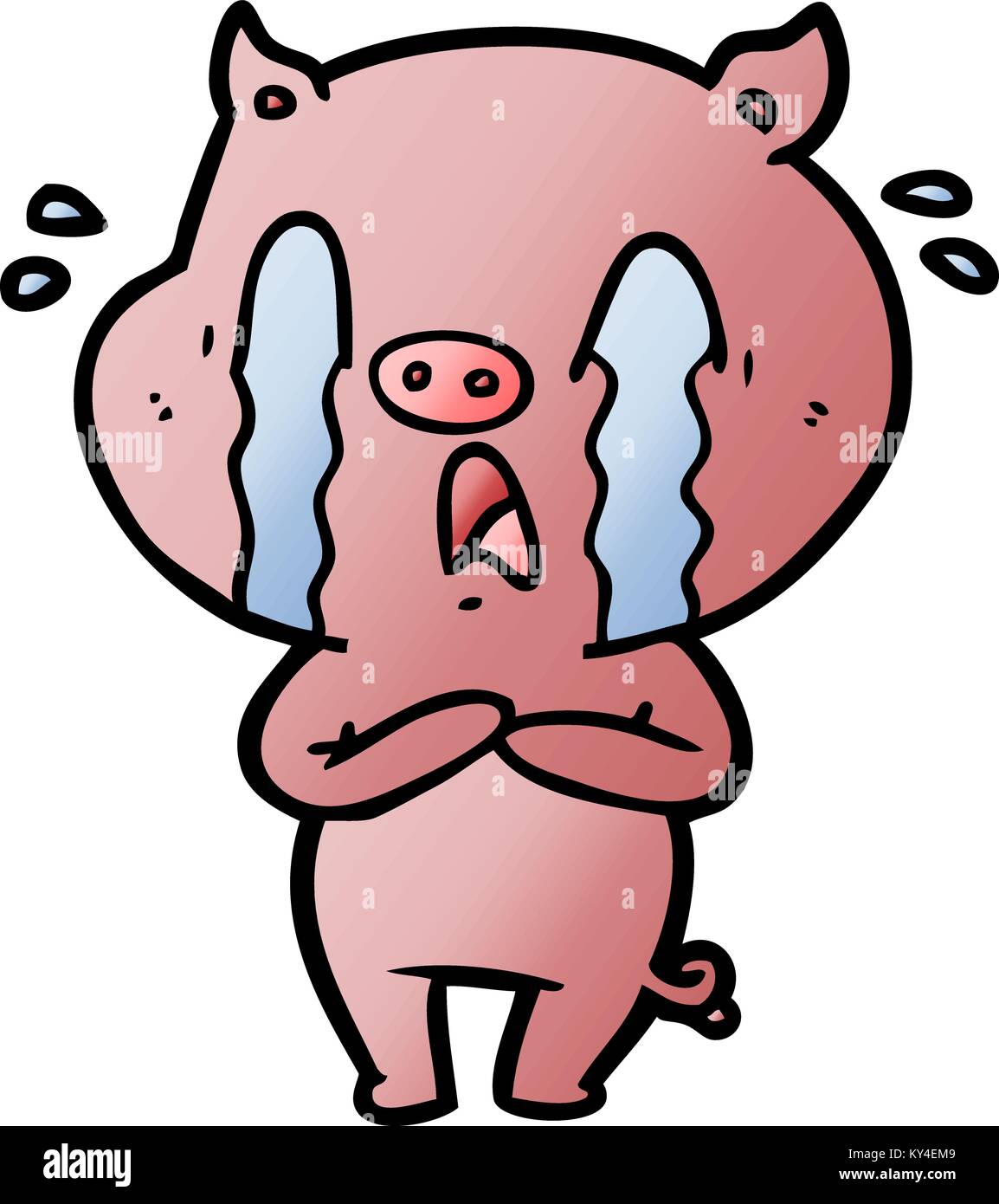 crying pig cartoon Stock Vector Image & Art - Alamy