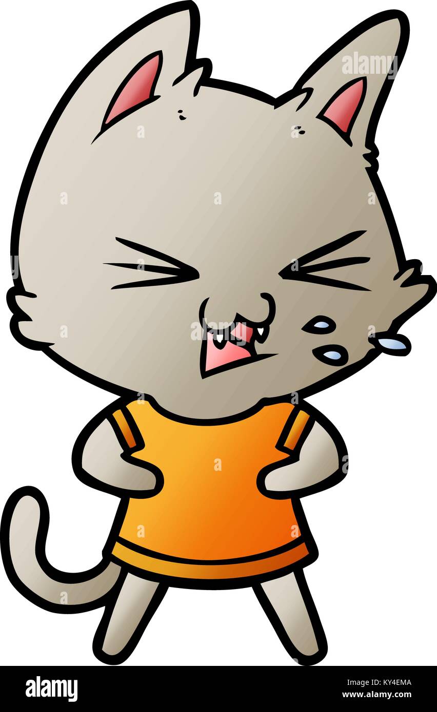 cartoon cat hissing Stock Vector Image & Art - Alamy