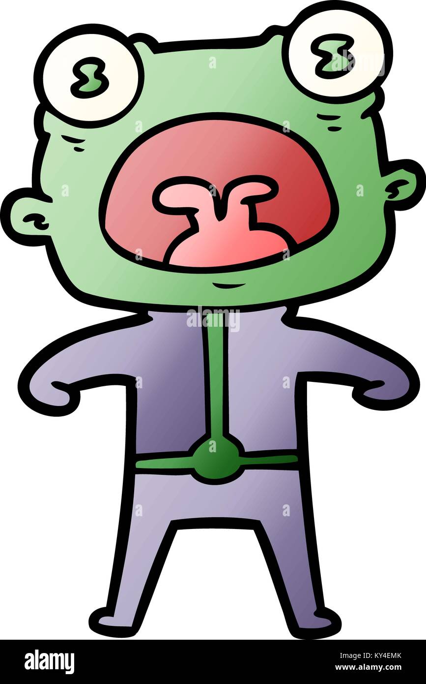 cartoon weird alien shouting Stock Vector Image & Art - Alamy