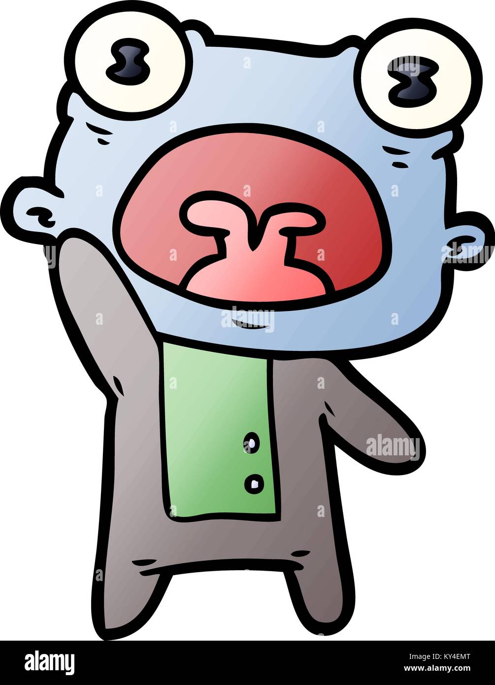 cartoon weird alien waving Stock Vector Image & Art - Alamy