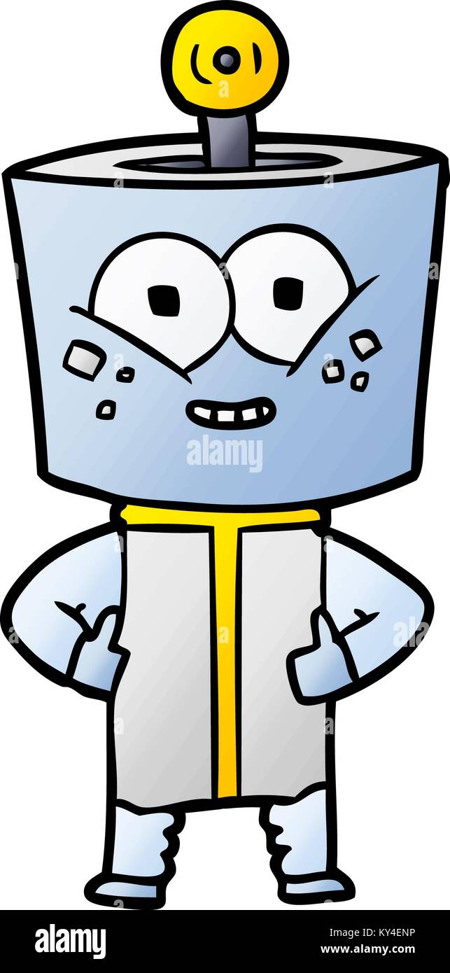 happy cartoon robot Stock Vector Image & Art - Alamy