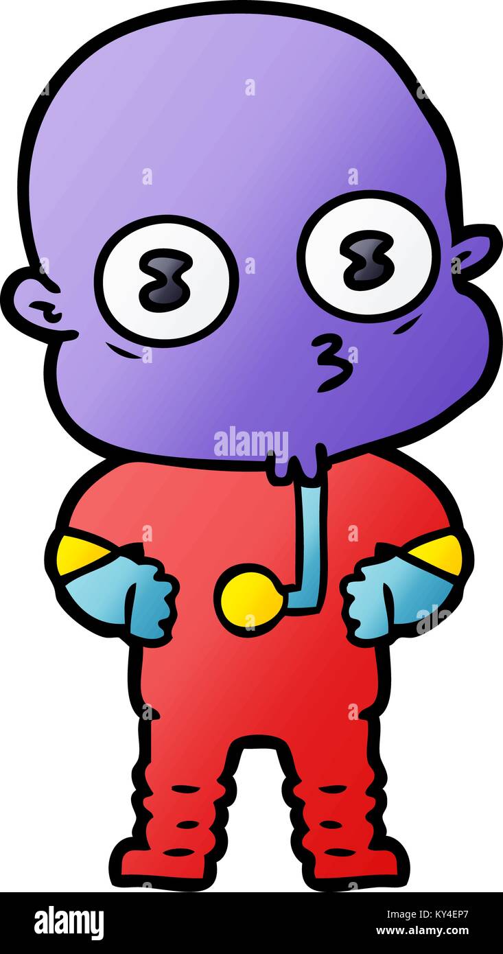 cartoon weird bald spaceman Stock Vector Image & Art - Alamy