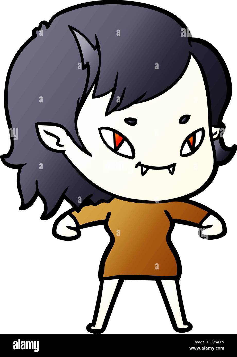 cartoon friendly vampire girl Stock Vector Image & Art - Alamy